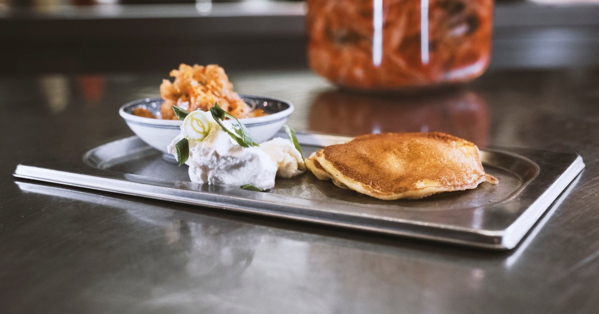 Svele with kimchi, celery crunch and Snøfrisk