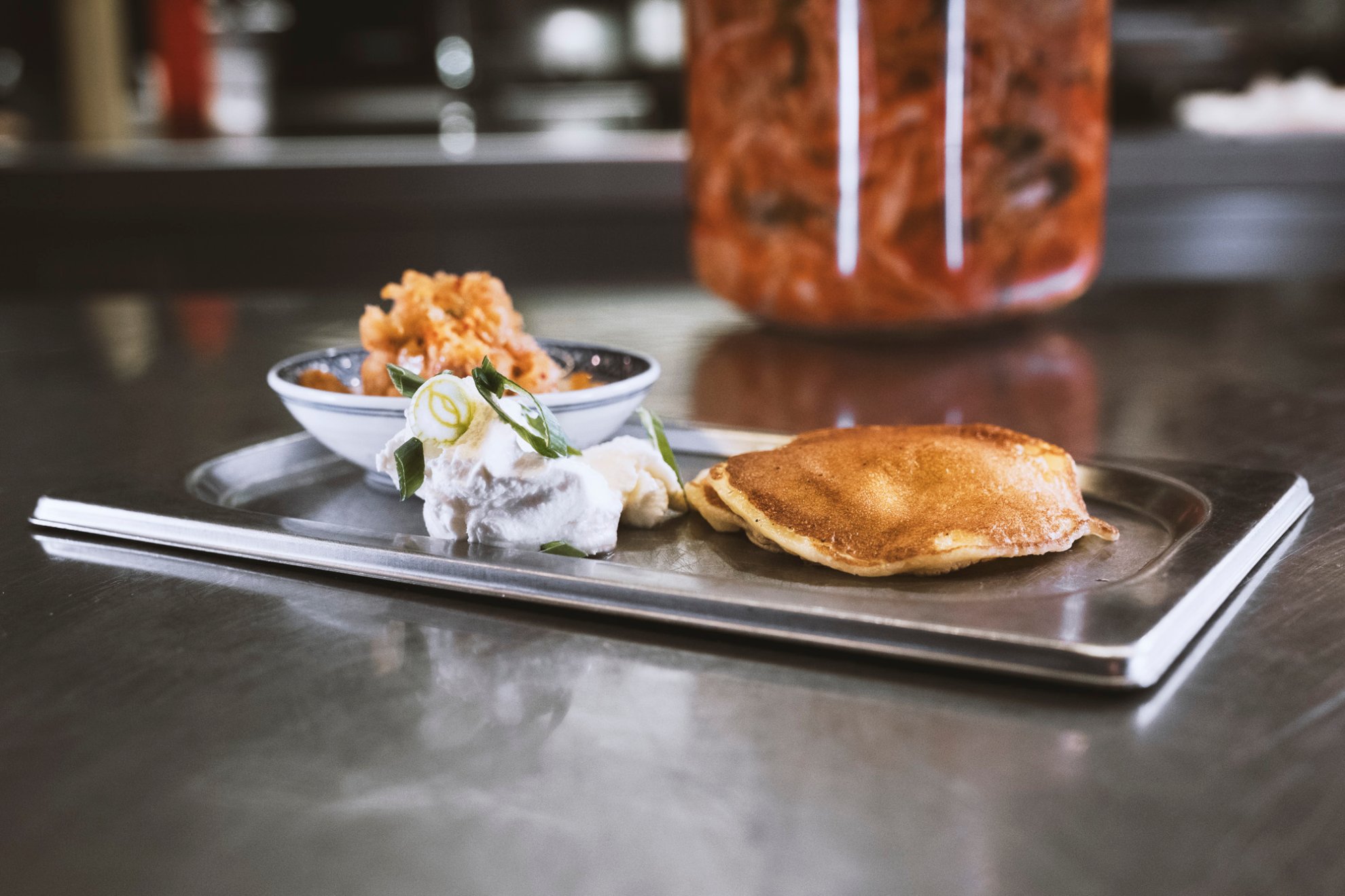 Svele with kimchi, celery crunch and Snøfrisk